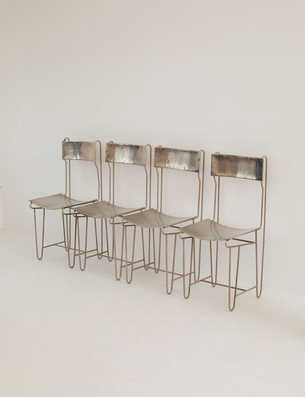 Chair SET OF 4 METAL ARTIST DINING CHAIRS C. 1960-70