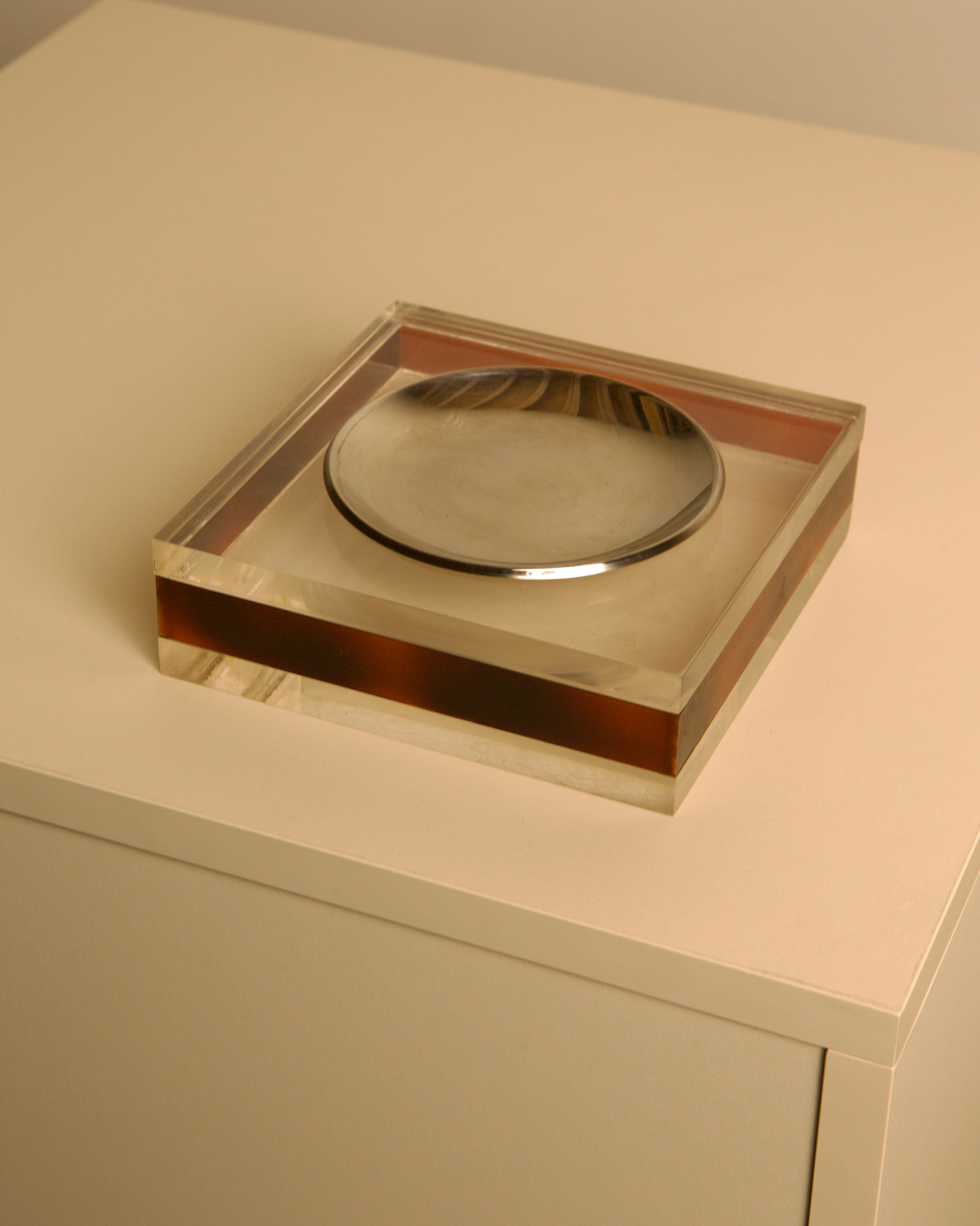 Vide Poches Square Italian trinket tray in smoked plexiglass