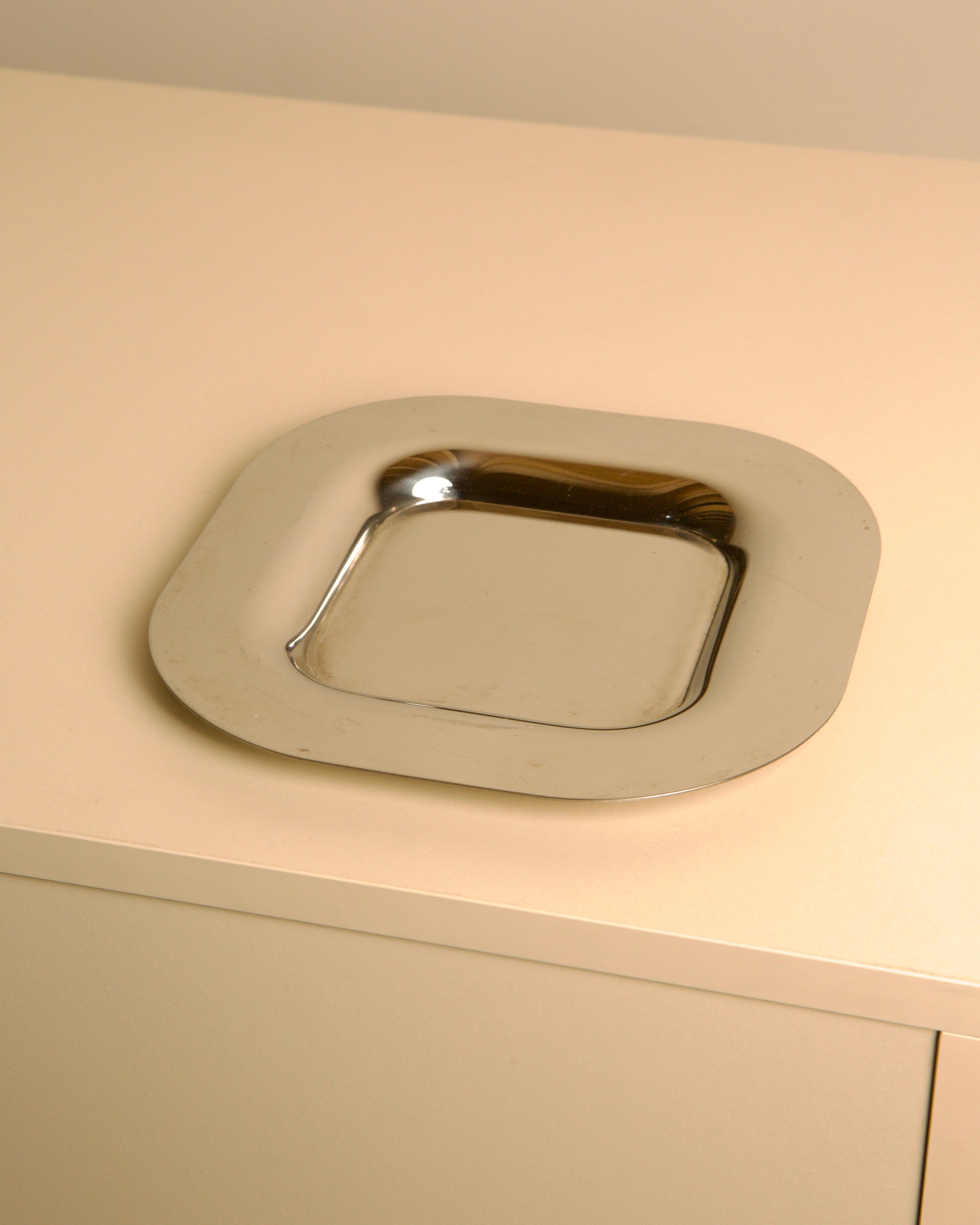 Vide Poches Italian square stainless steel trinket tray