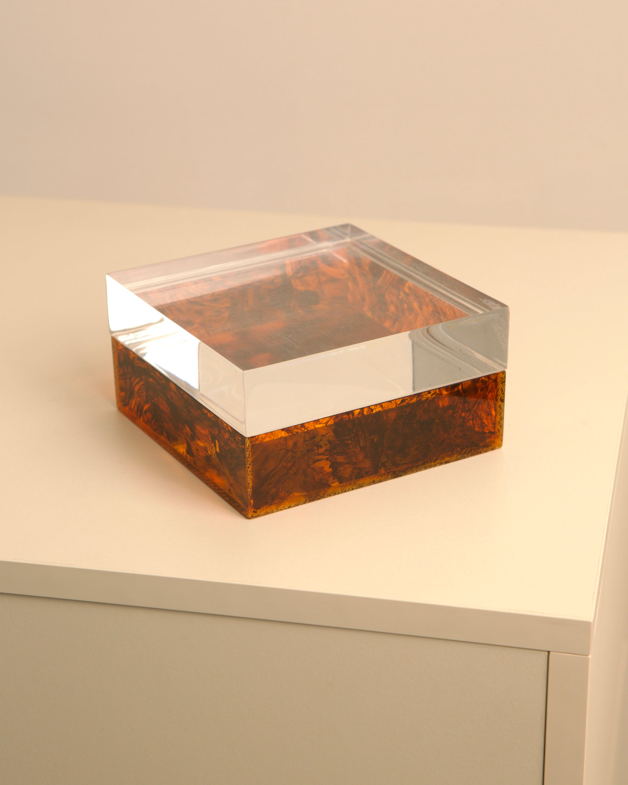 Boxes Large Italian acetate and plexiglass box from the 70s